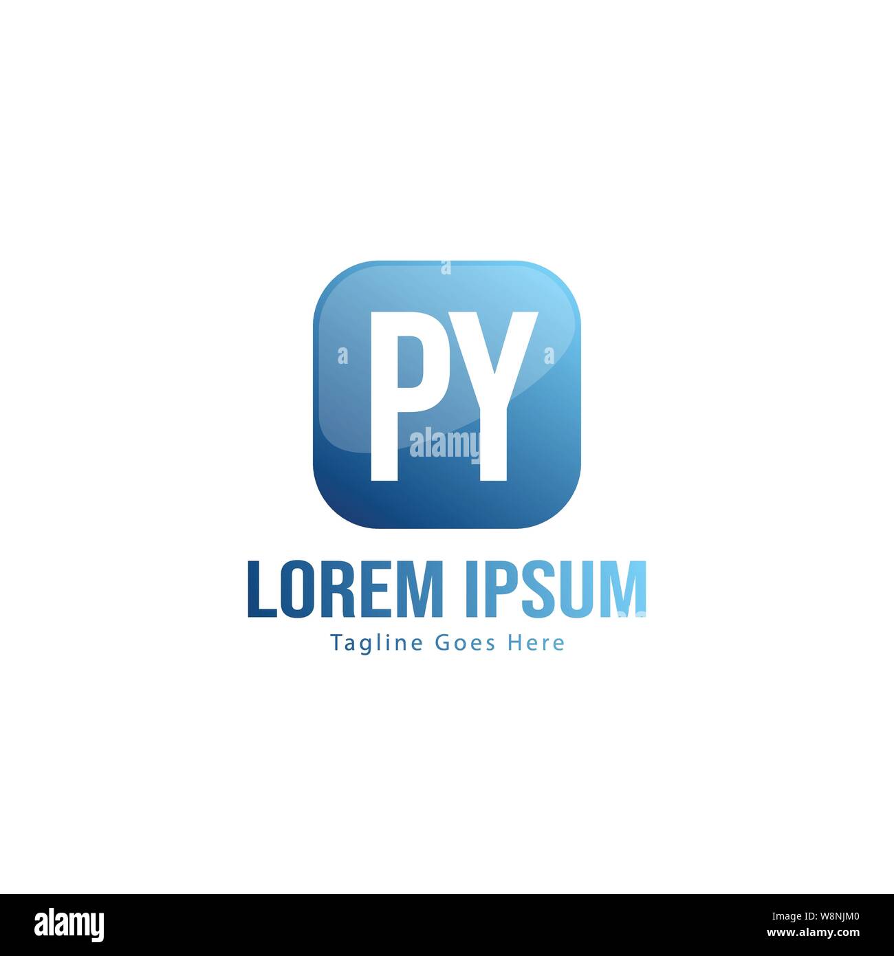 Initial PY logo template with modern frame. Minimalist PY letter logo ...