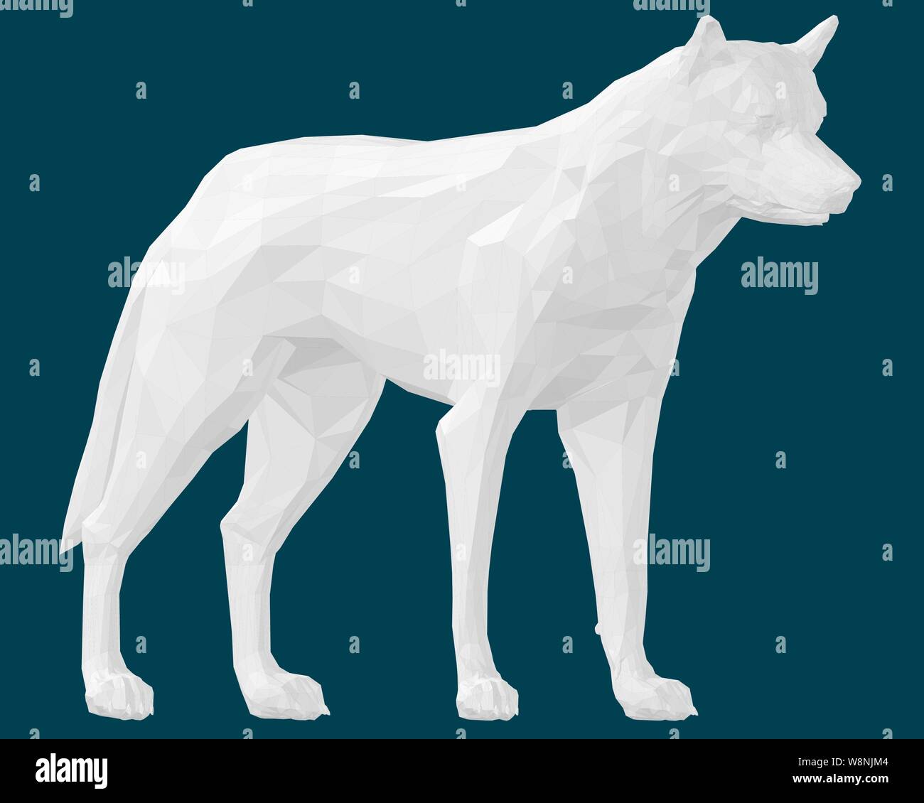 White polygonal wolf. Side view. 3D. Vector illustration Stock Vector ...