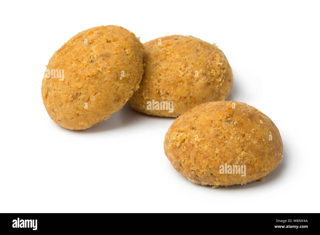 Traditional homemade Moroccan festive ghoriba cookies isolated on white ...