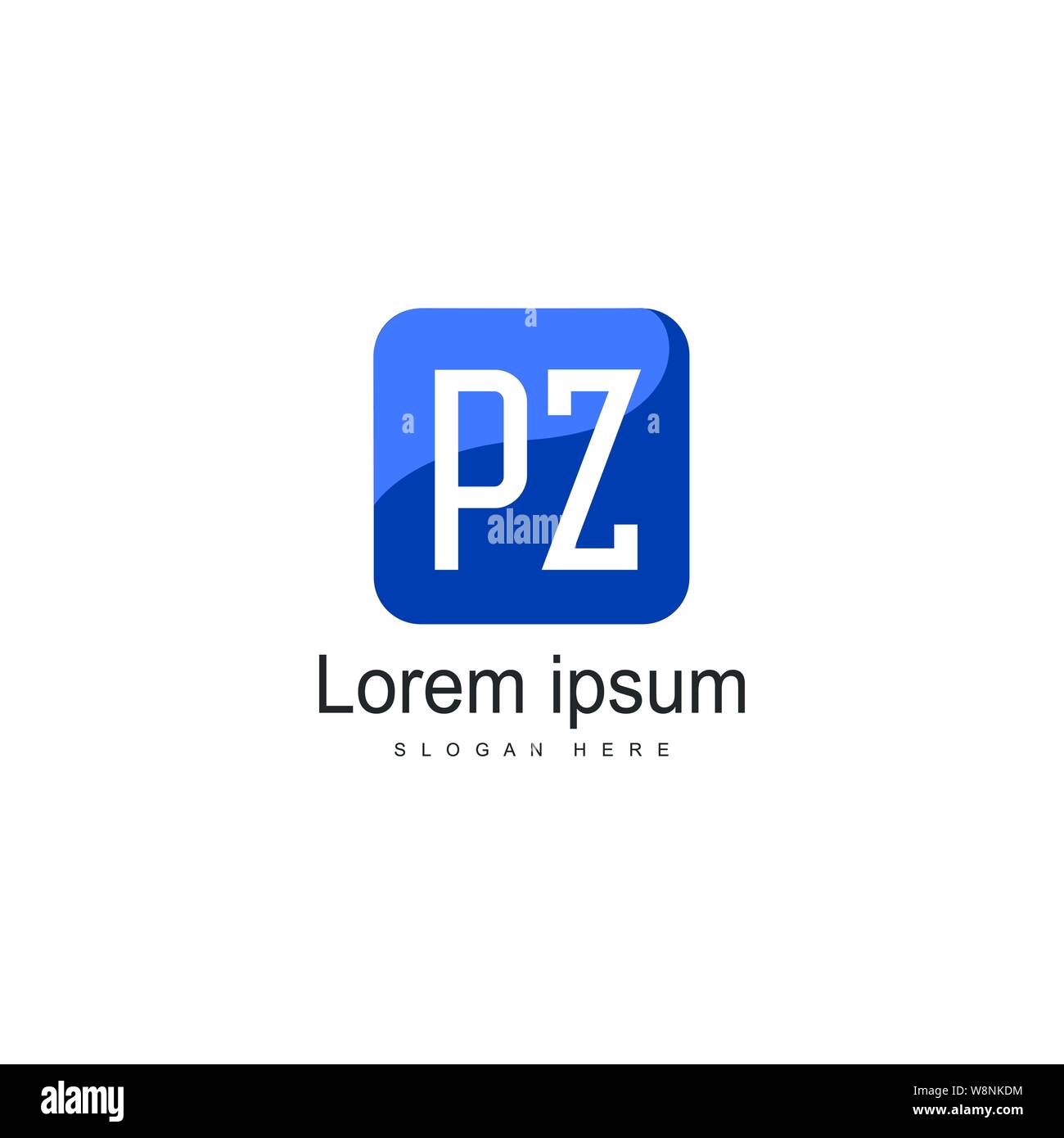 Initial PZ logo template with modern frame. Minimalist PZ letter logo ...