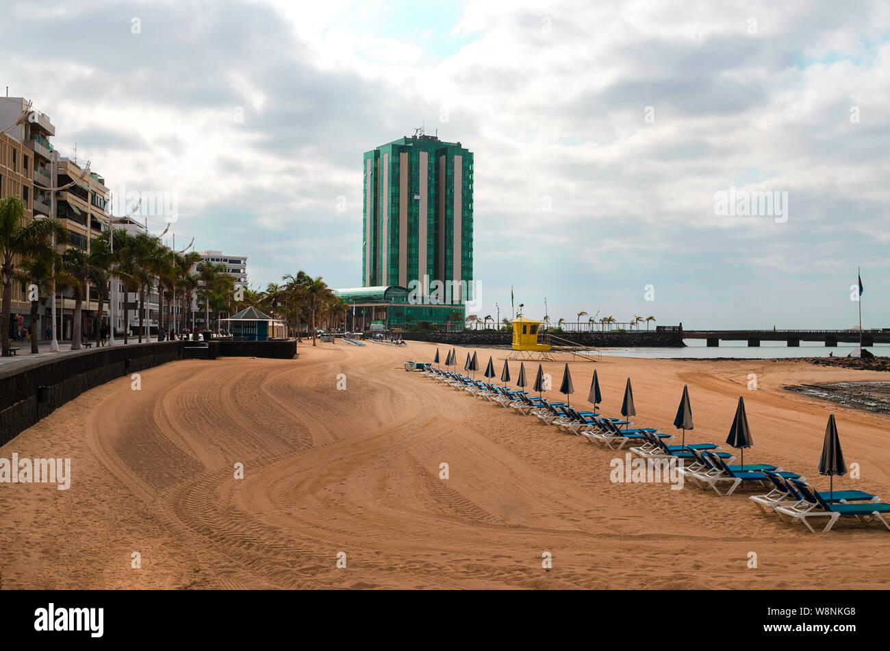 Arrecife Grand Hotel and beach Playa del Reducto with gold sand in ...