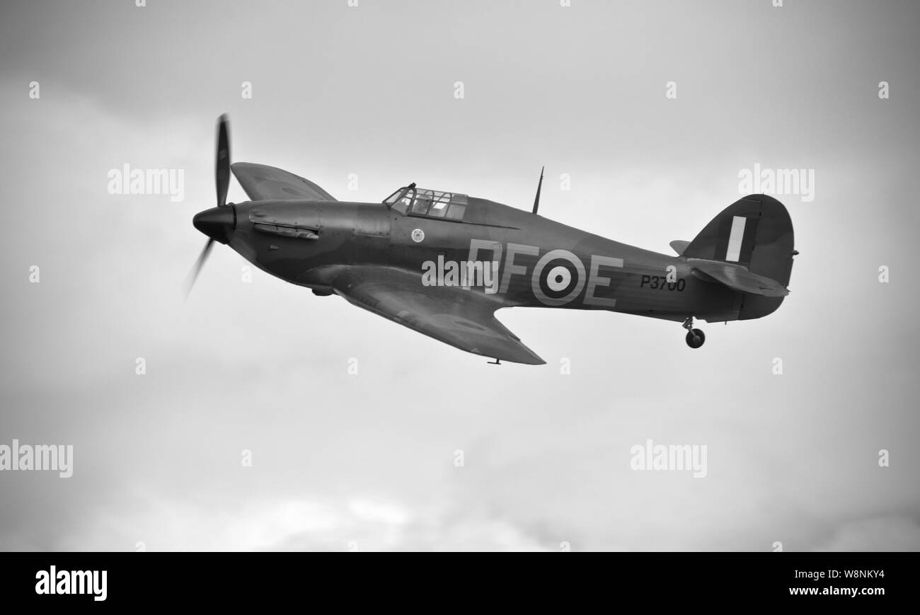 Hawker Hurricane Mk XIIa (G-HURI) airborne at the Shuttleworth Military ...