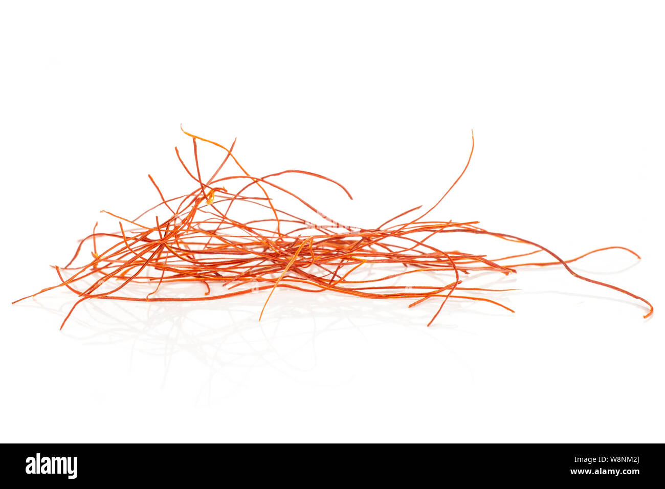 Lot of whole red chili pepper threads macro isolated on white ...