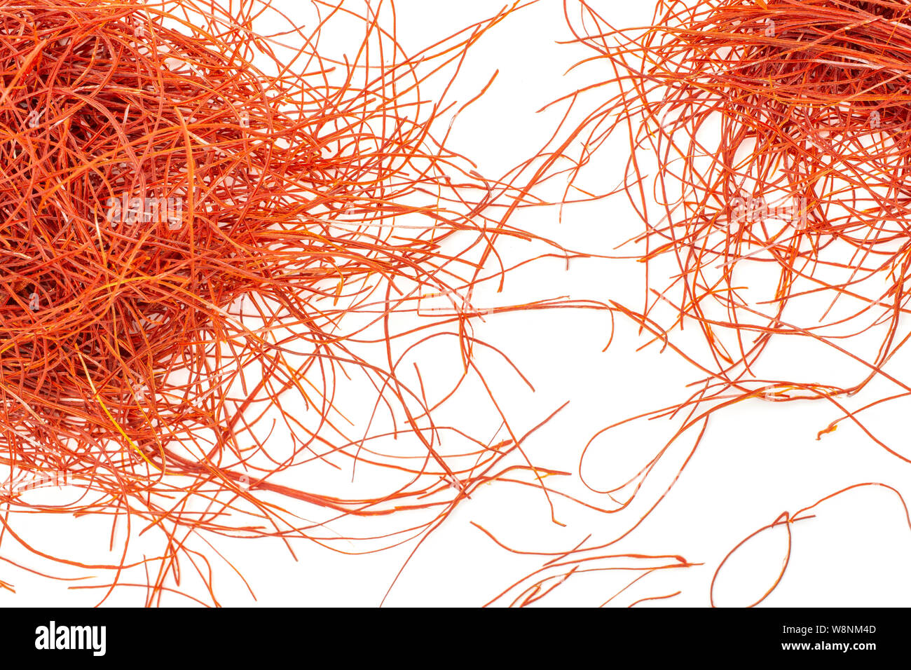 Lot of whole red chili pepper threads flatlay isolated on white ...