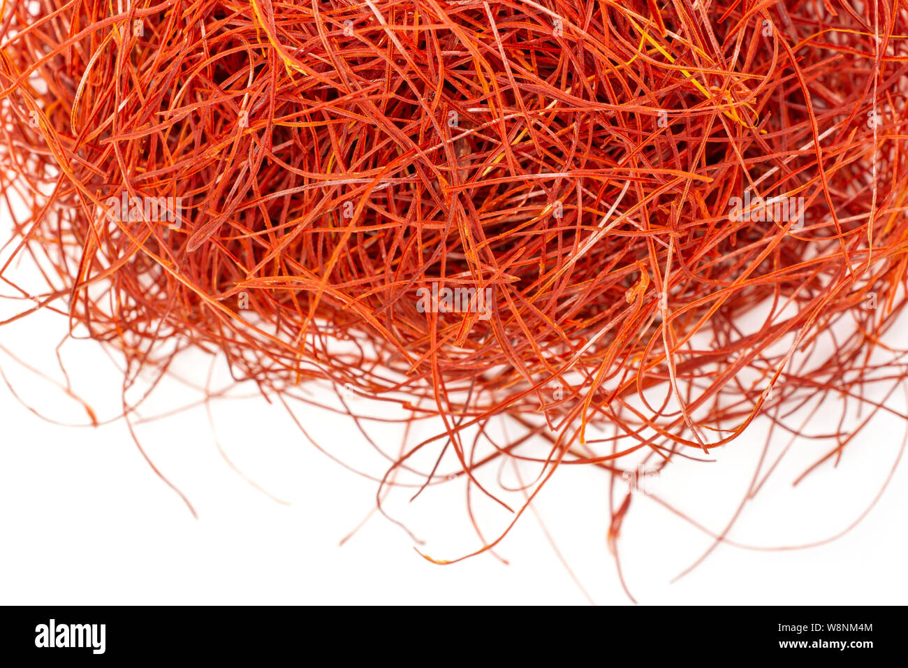 Lot of whole bright red chili pepper threads flatlay isolated on white ...