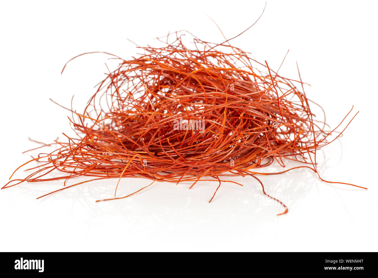Lot of whole red chili pepper threads heap isolated on white background ...