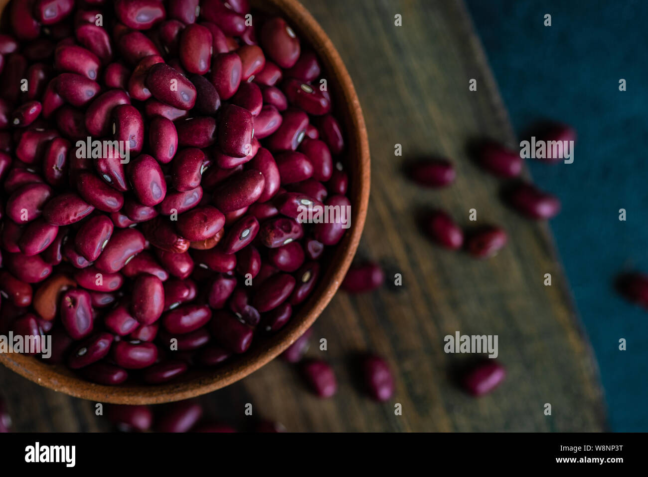 Bowl full of red beans on dark background with copy space Stock Photo ...