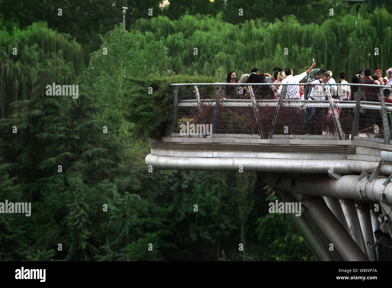 The Tabi'at Bridge is the largest pedestrian overpass Tehran, Iran. The ...