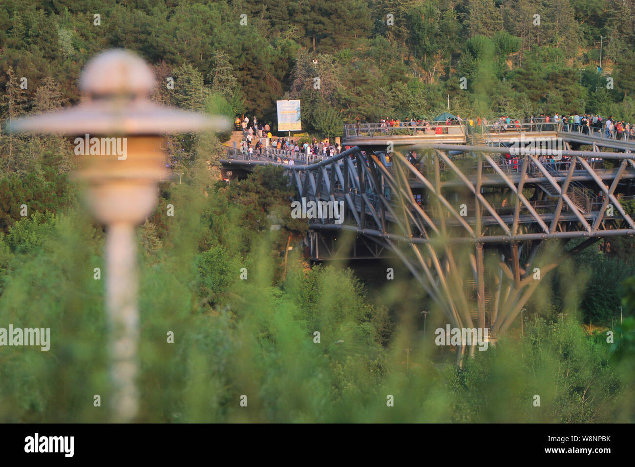 The Tabi'at Bridge is the largest pedestrian overpass Tehran, Iran. The ...
