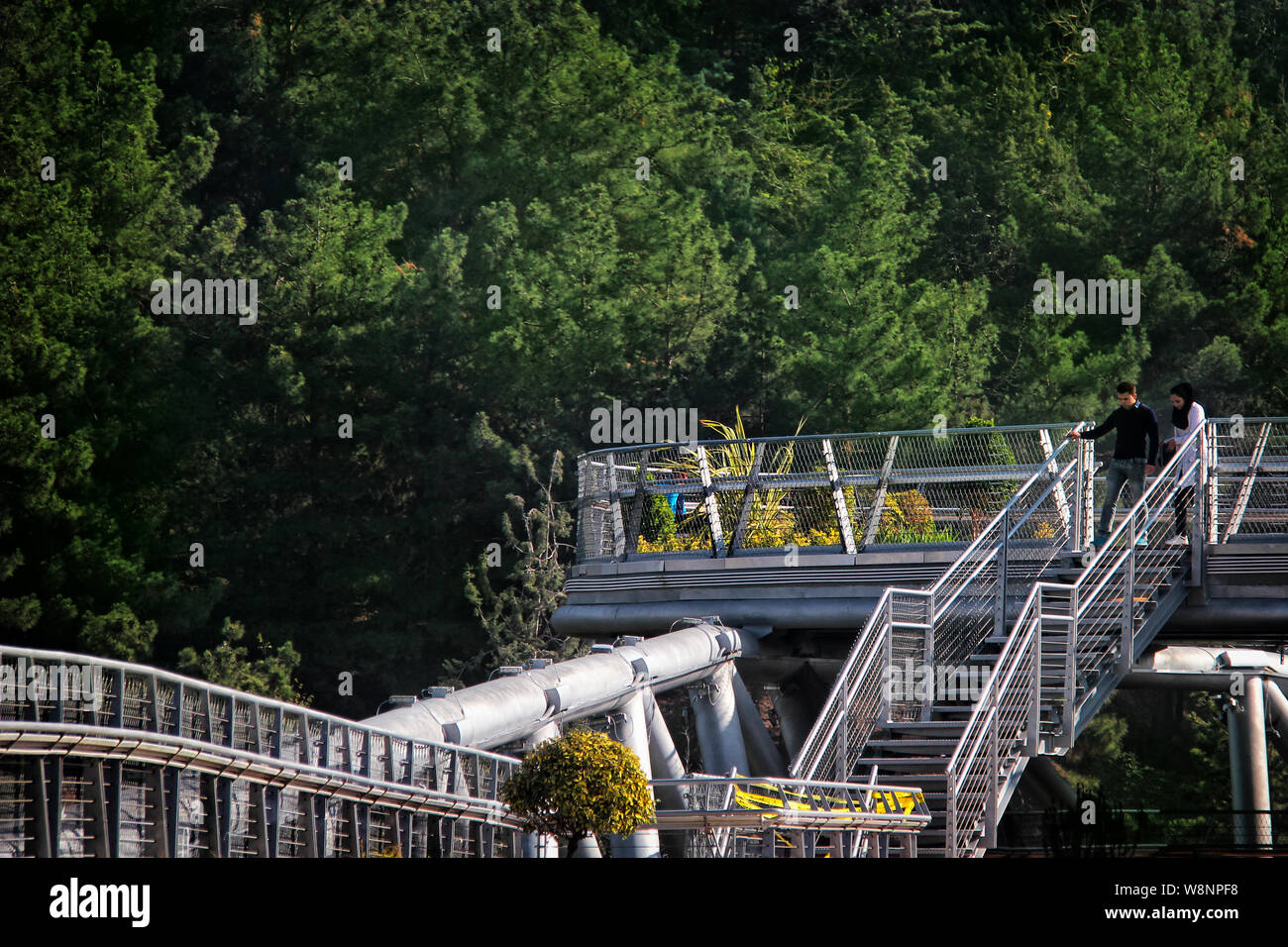 The Tabi'at Bridge is the largest pedestrian overpass Tehran, Iran. The ...