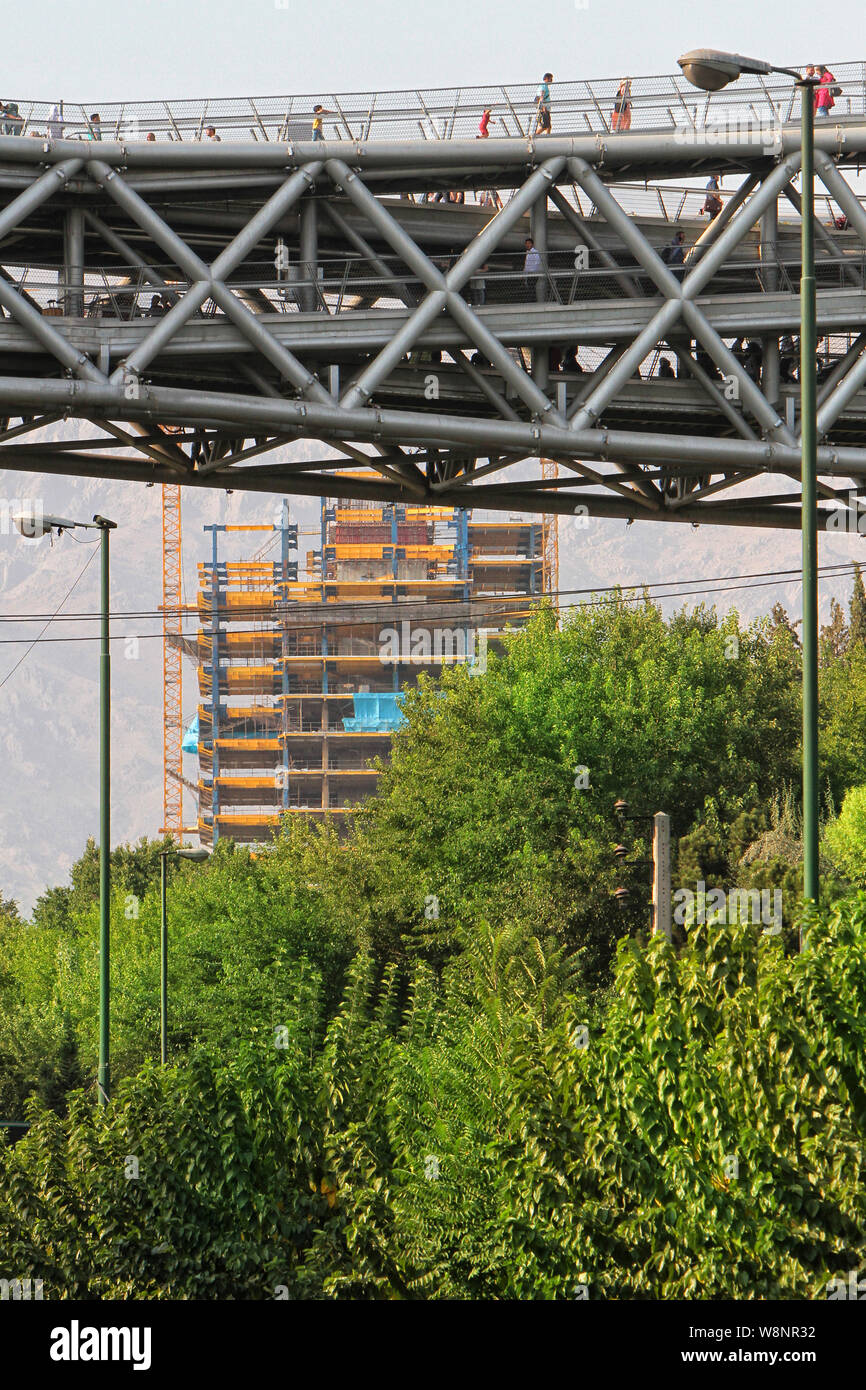 The Tabi'at Bridge is the largest pedestrian overpass Tehran, Iran. The ...