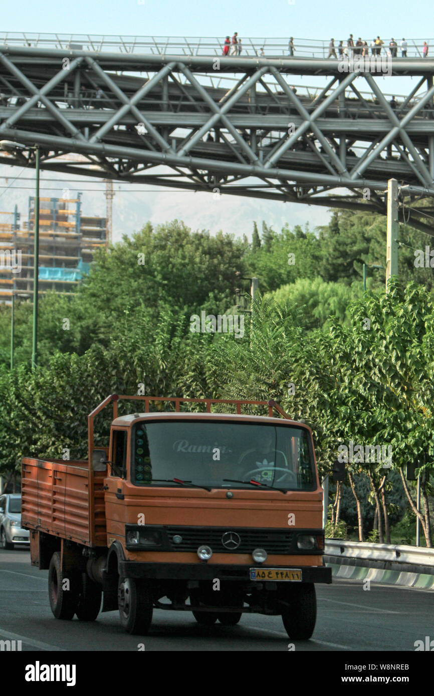 The Tabi'at Bridge is the largest pedestrian overpass Tehran, Iran. The ...
