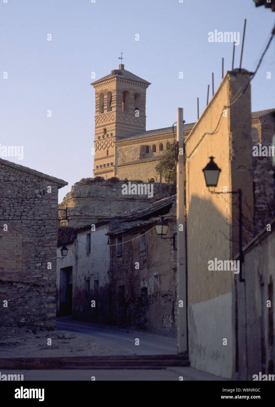 TORRE MUDEJAR VISTA DESDE UNA CALLE DEL PUEBLO. Location: EXTERIOR ...
