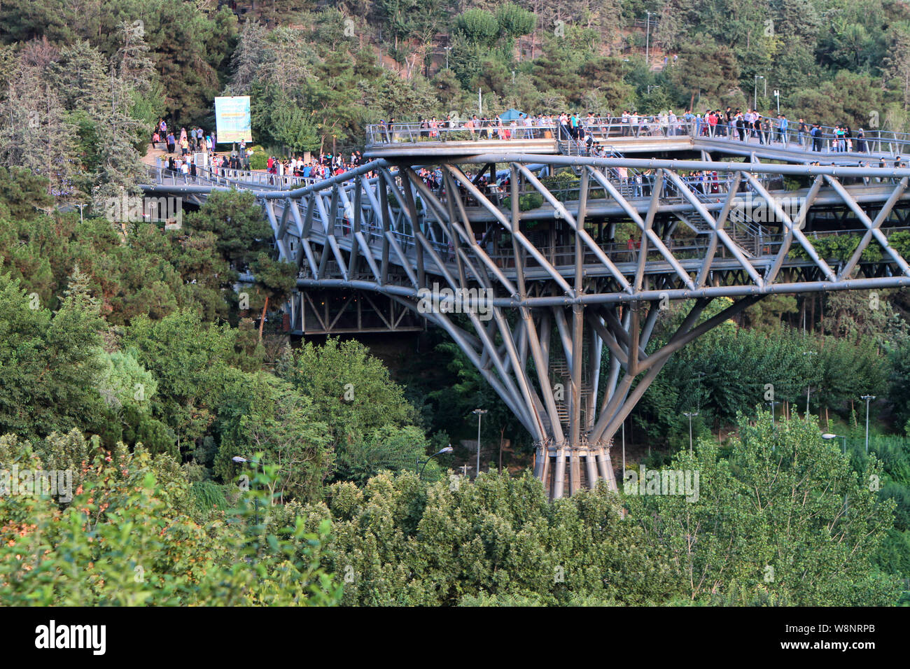 The Tabi'at Bridge is the largest pedestrian overpass Tehran, Iran. The ...