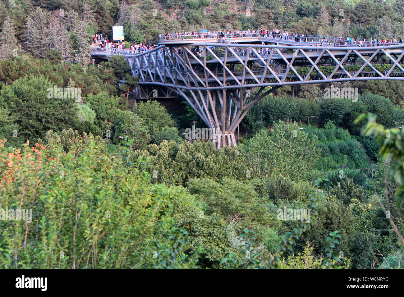 The Tabi'at Bridge is the largest pedestrian overpass Tehran, Iran. The ...