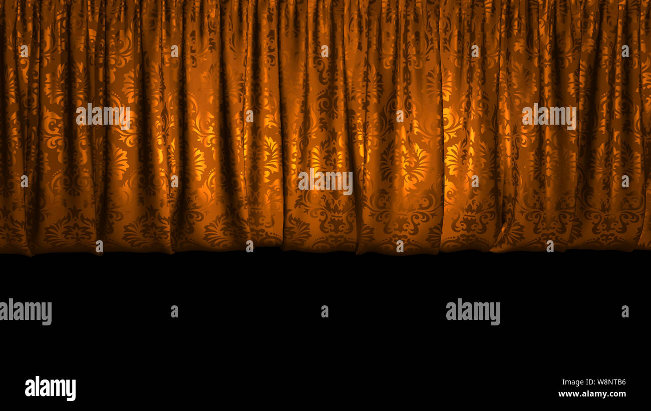 3D rendering of a beautiful stage curtain for a theater or opera stage ...