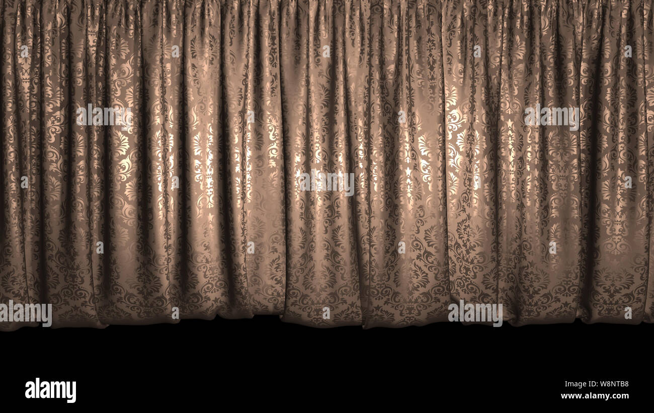 3D rendering of a beautiful stage curtain for a theater or opera stage ...