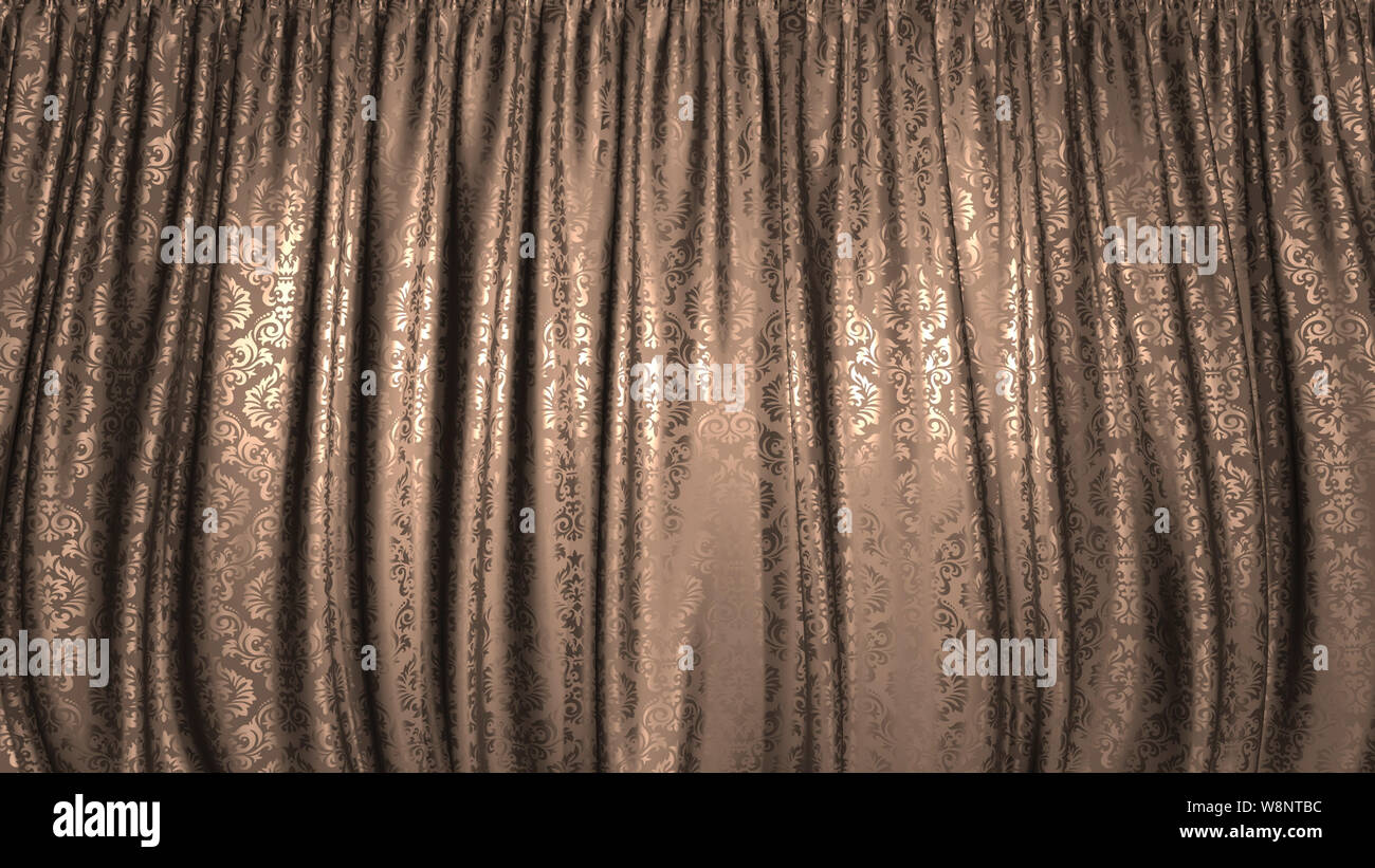 3D rendering of a beautiful stage curtain for a theater or opera stage ...