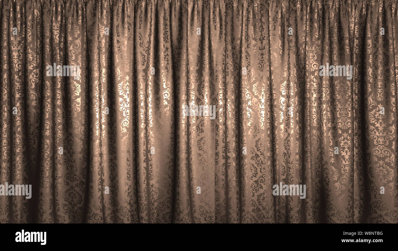 3D rendering of a beautiful stage curtain for a theater or opera stage ...
