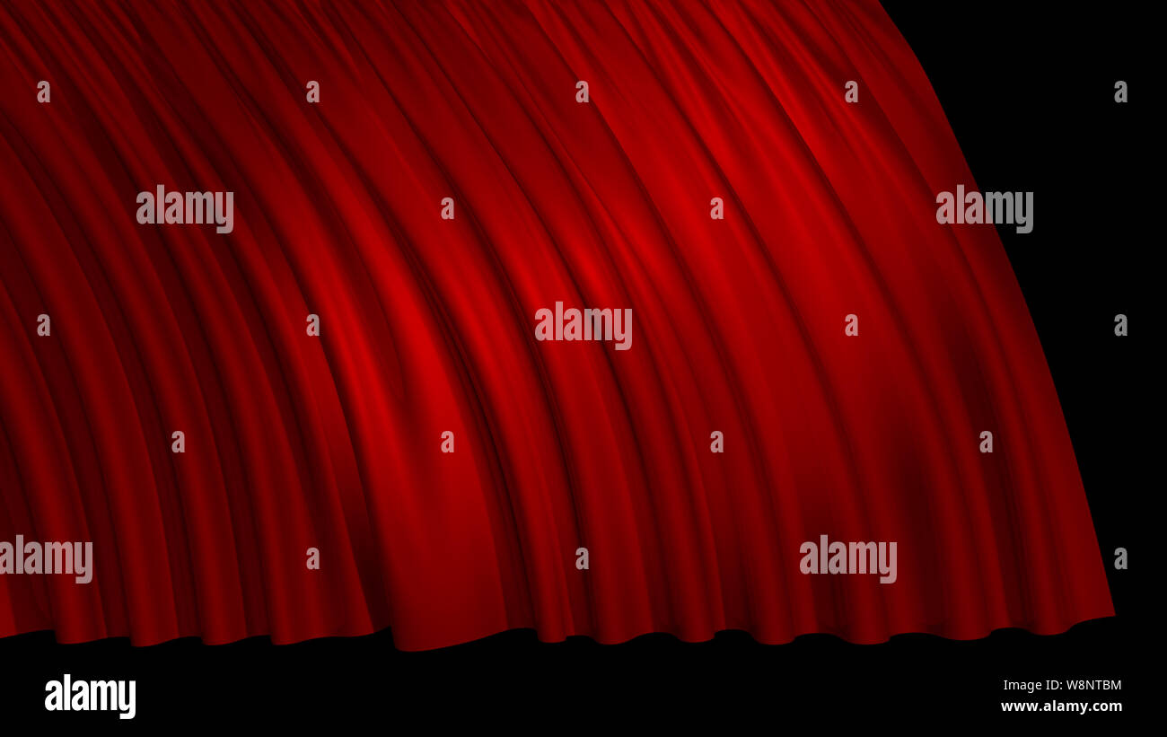 3D rendering of a beautiful stage curtain for a theater or opera stage ...