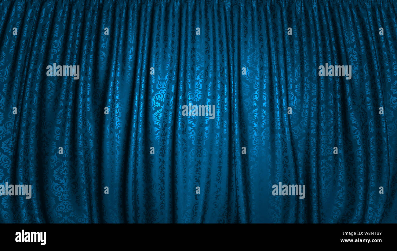 3D rendering of a beautiful stage curtain for a theater or opera stage ...