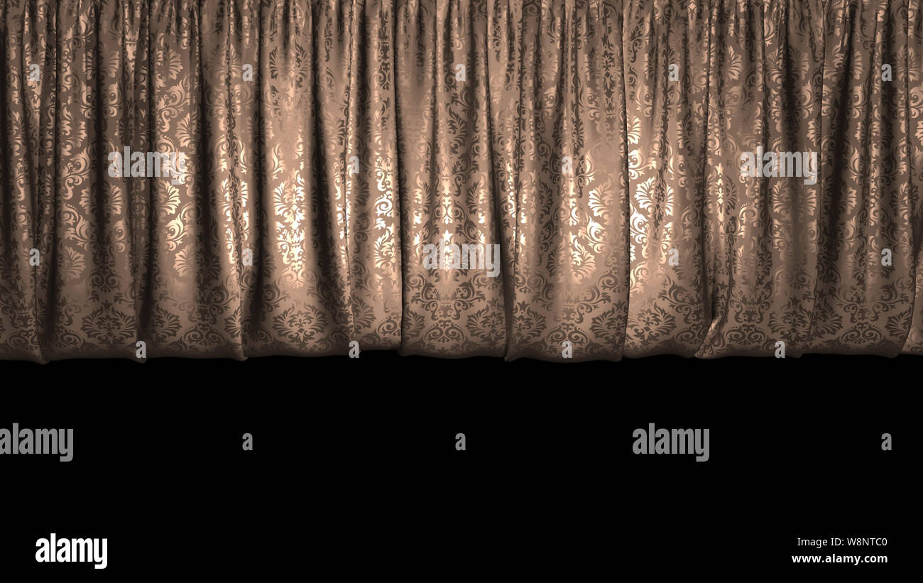 3D rendering of a beautiful stage curtain for a theater or opera stage ...