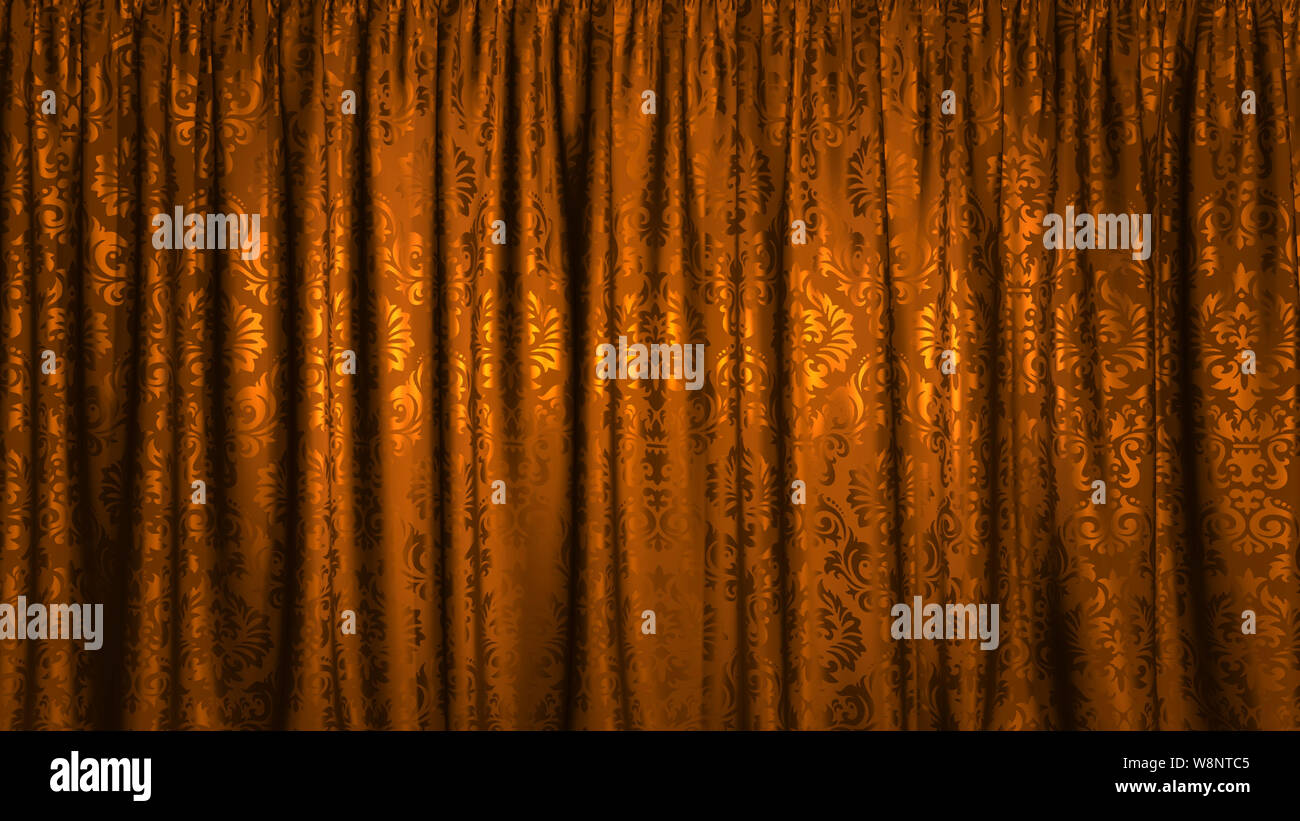 3D rendering of a beautiful stage curtain for a theater or opera stage ...