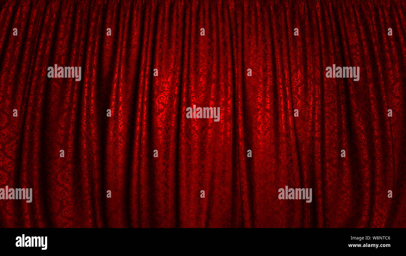 3D rendering of a beautiful stage curtain for a theater or opera stage ...