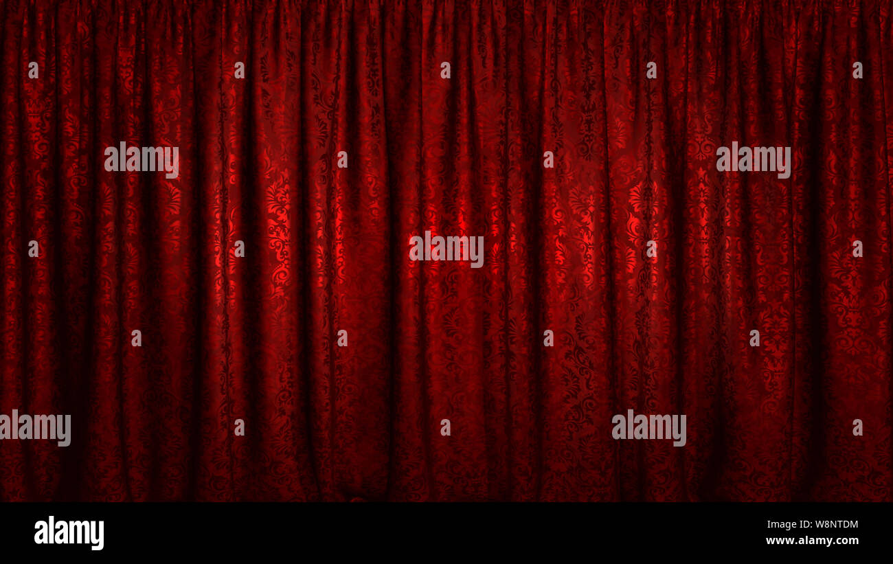 3D rendering of a beautiful stage curtain for a theater or opera stage ...