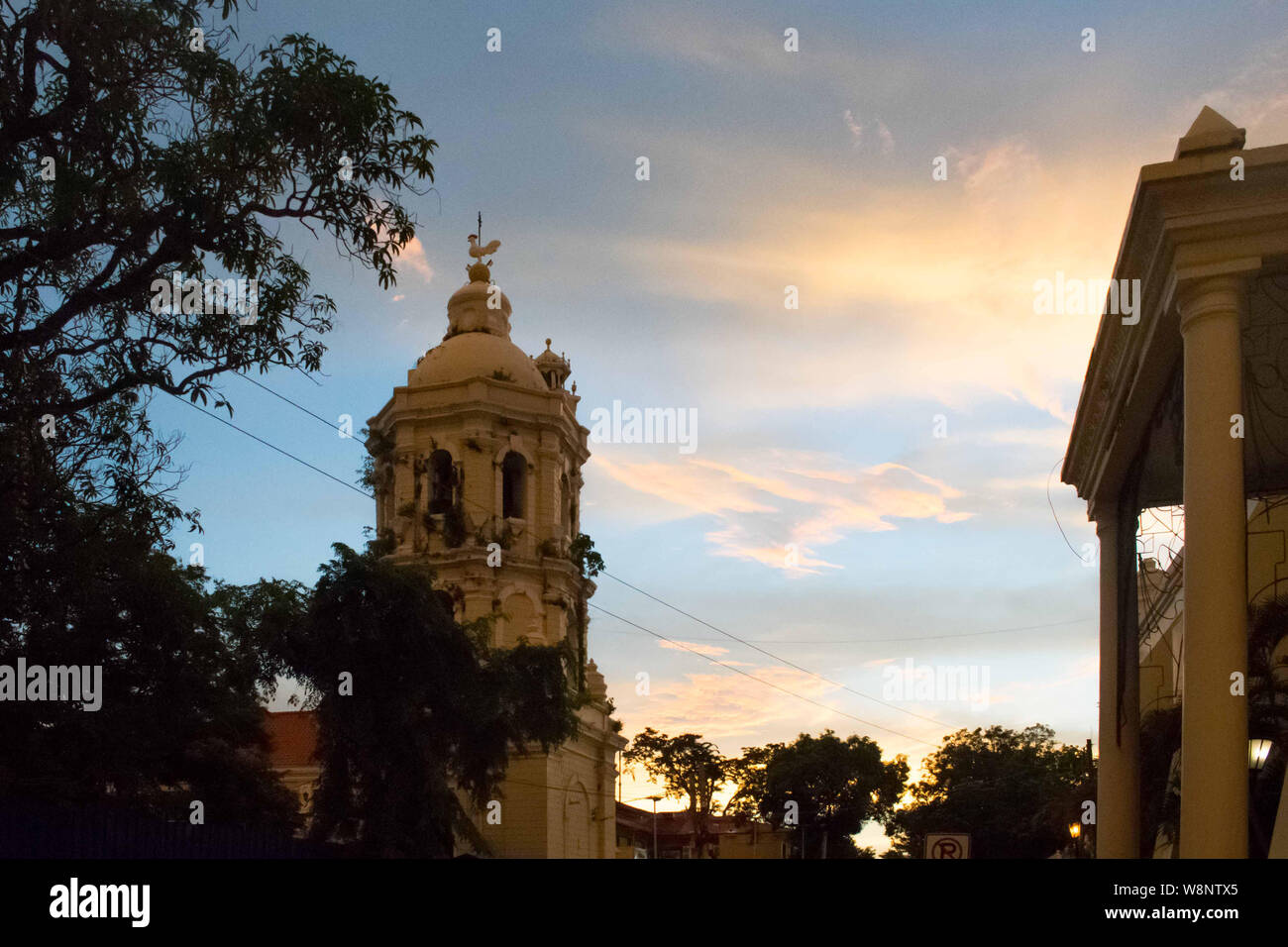 JULY 14, 2019-VIGAN PHILIPPINES : Vigan Church bell tower at dusk Stock ... JULY 14, 2019-VIGAN PHILIPPINES : Vigan Church bell tower at dusk Stock ...