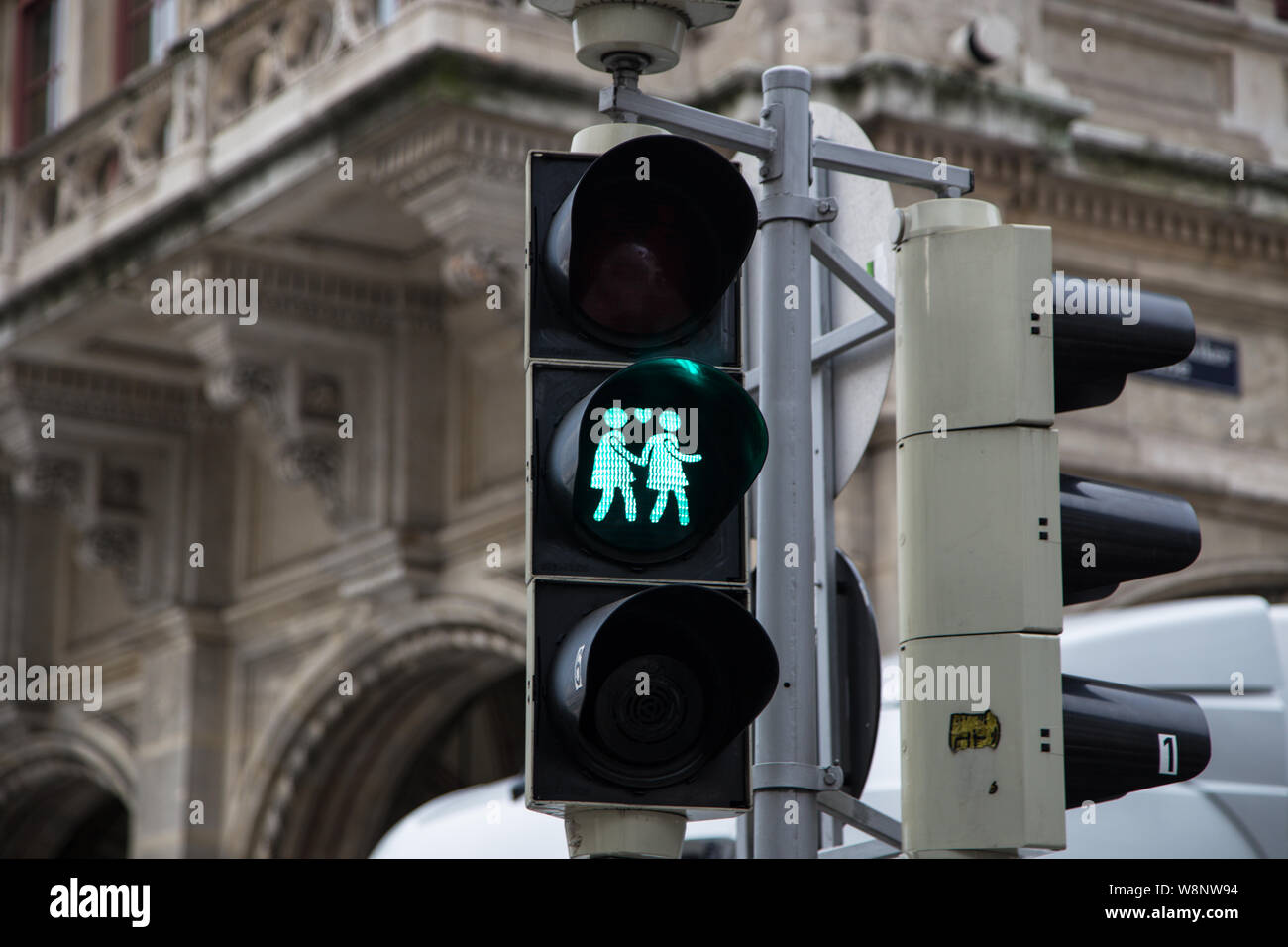 Traffic light device for pedestrians in Vienna, Austria Stock Photo - Alamy