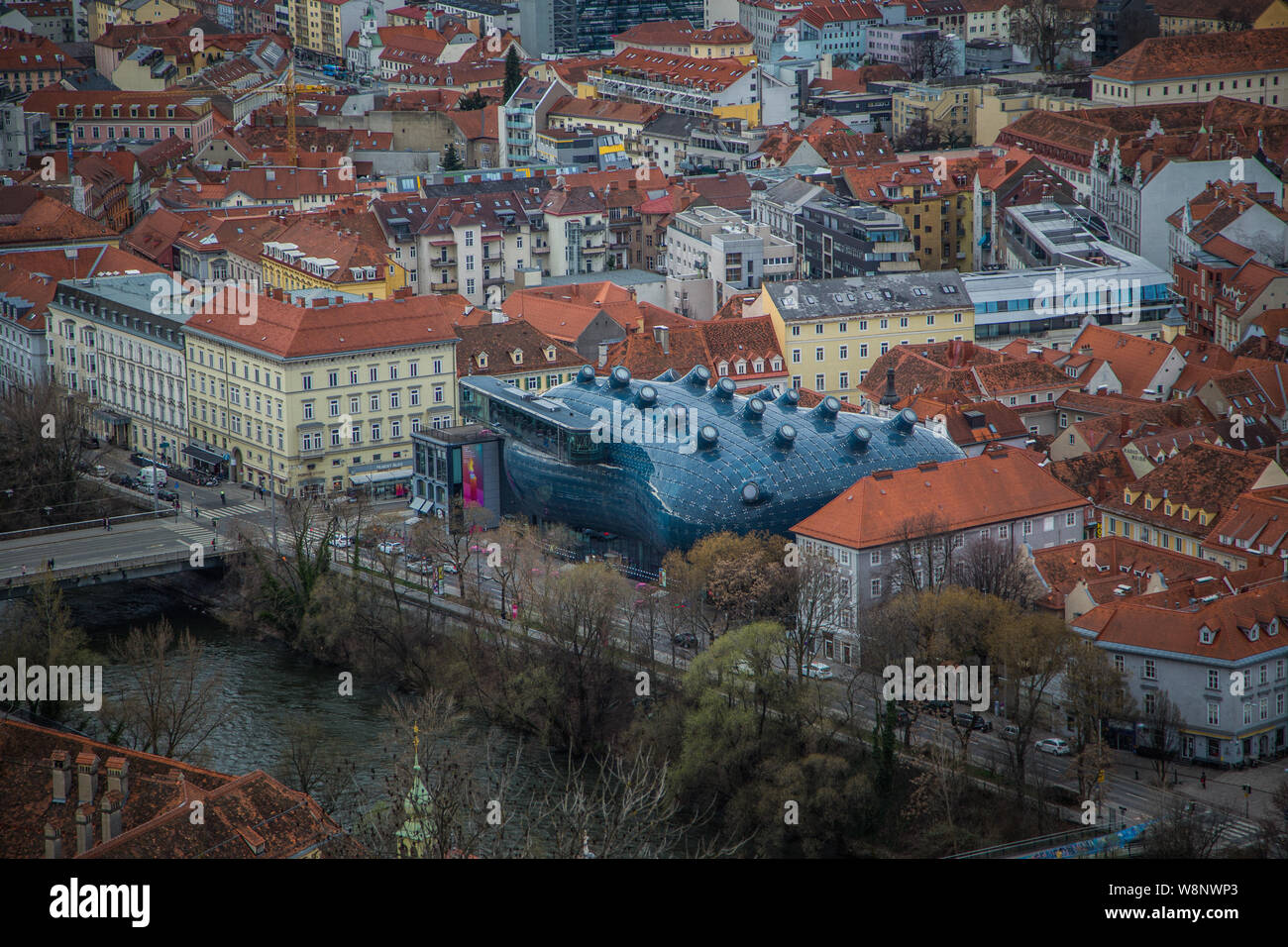 Graz city view from Schlossberg Stock Photo - Alamy