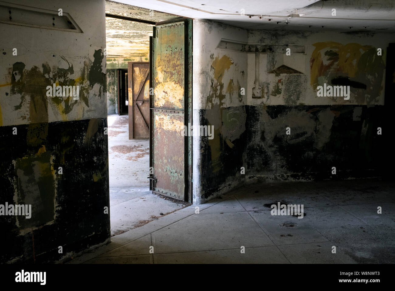 WA17268-00...WASHINGTON - Doors in the bunkers at Fort Warden State ...