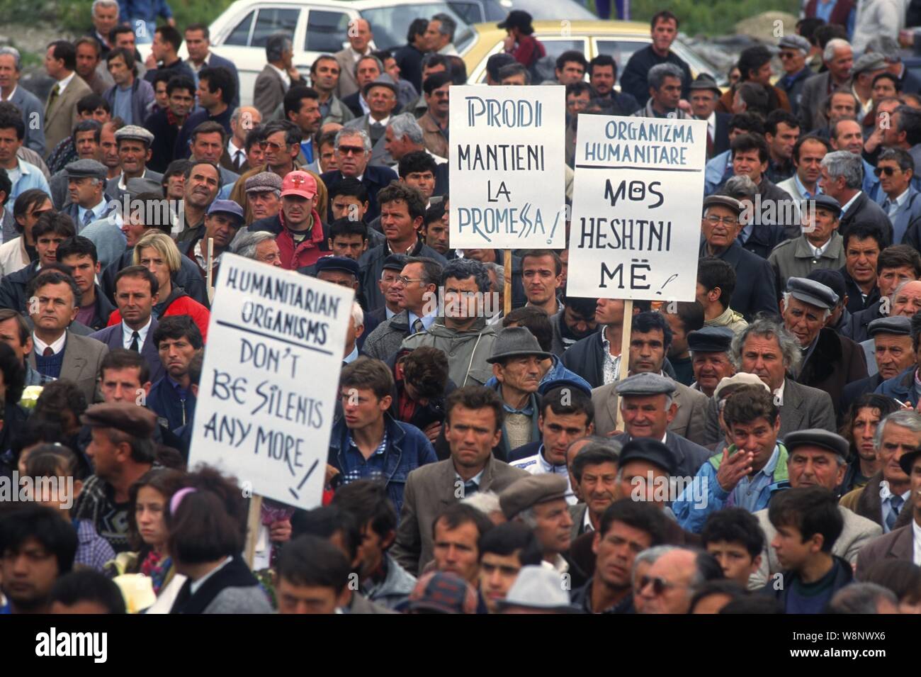 Albania, Vlora, April 1997, demonstration in memory of the tragedy of ...