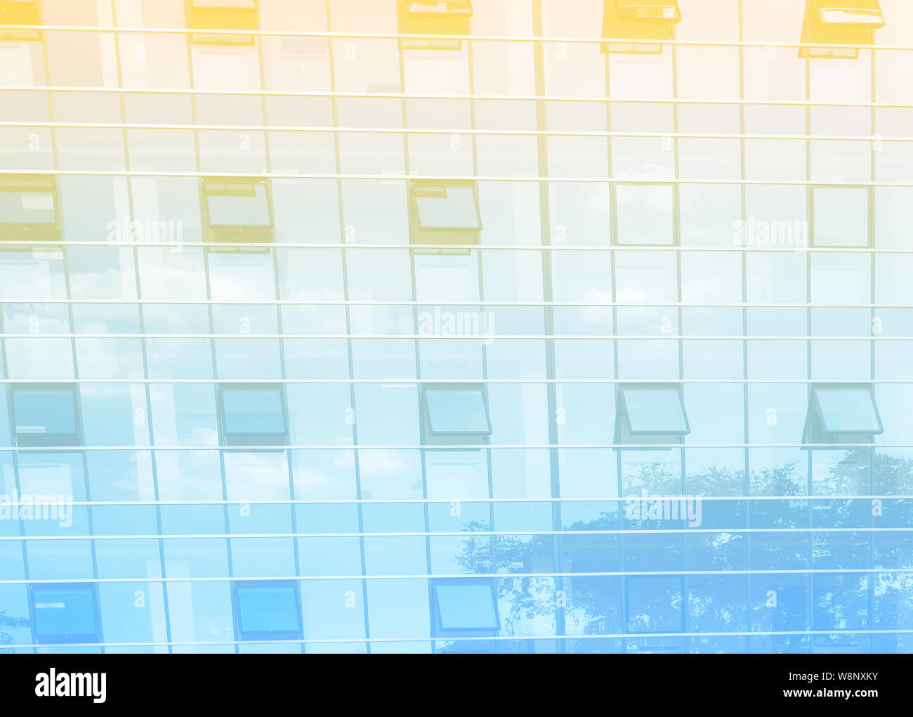 Modern building glass windows with sky reflection Stock Photo - Alamy