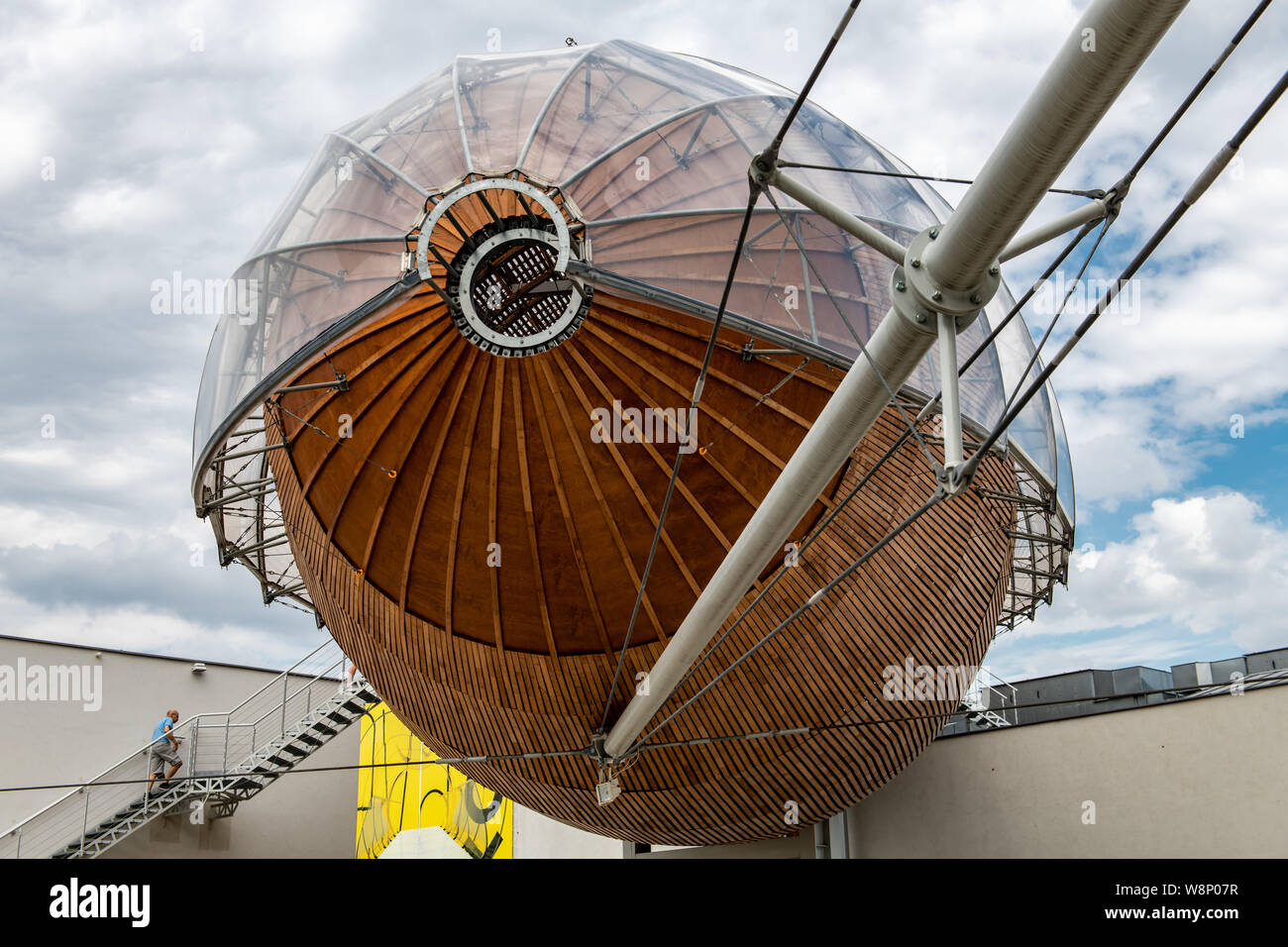 The Airship on the rooftop at DOX Centre for Contemporary Art in Prague ...