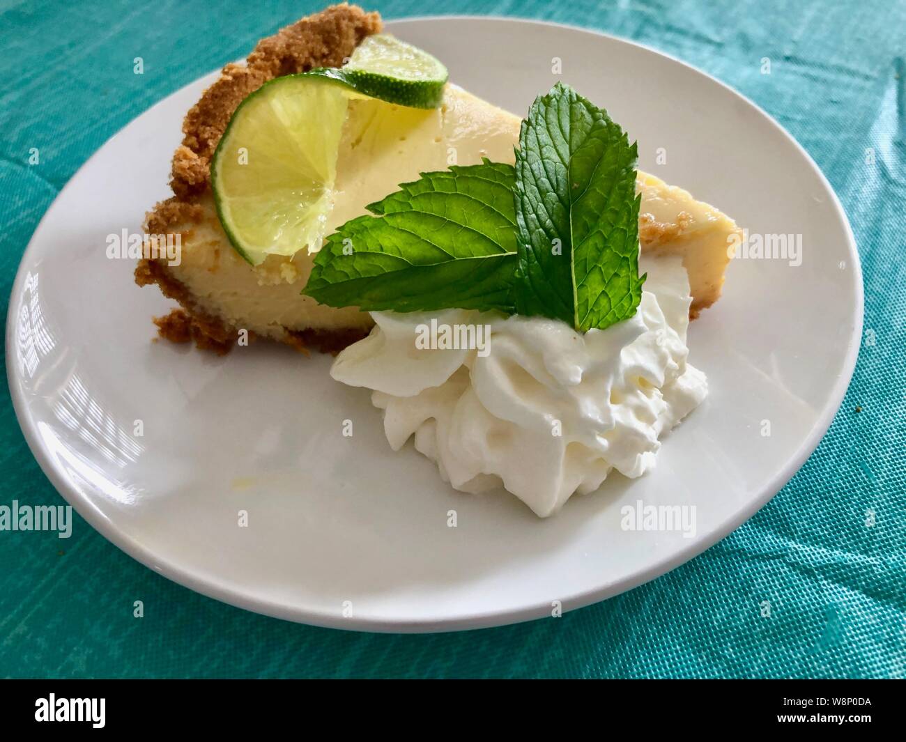 Slice of Key Lime Pie Stock Photo - Alamy