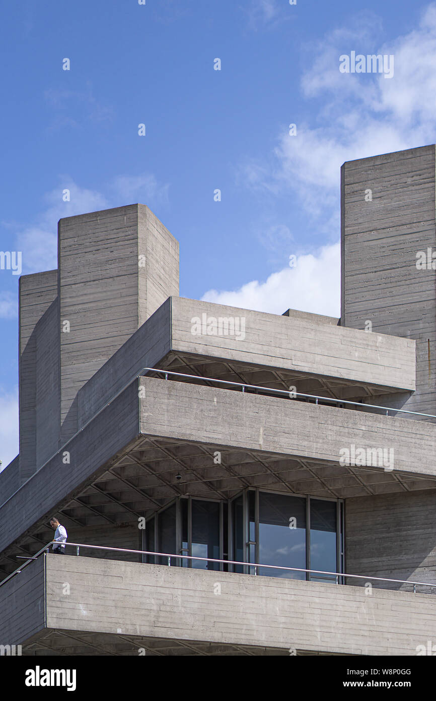 Brutalist architecture of the National Theatre on the Southbank Stock ...