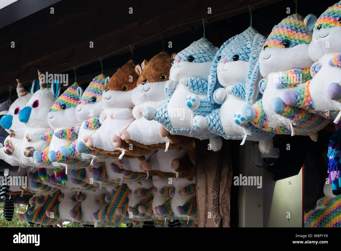 Row of soft toys hi-res stock photography and images - Alamy