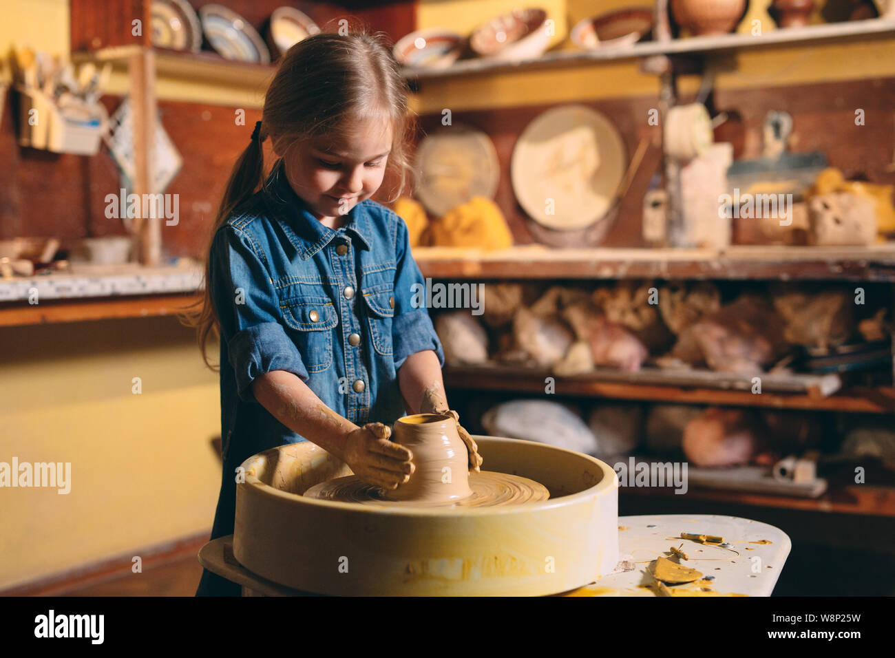 Child clay modeling class hi-res stock photography and images - Alamy