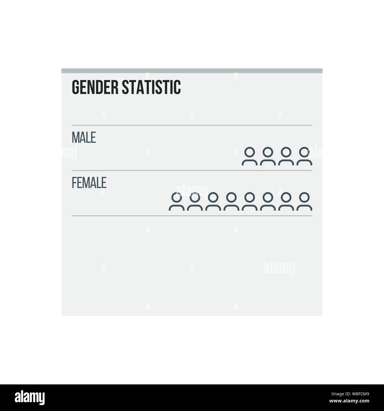 Gender statistic infographic elements, female male, vector illustration ...