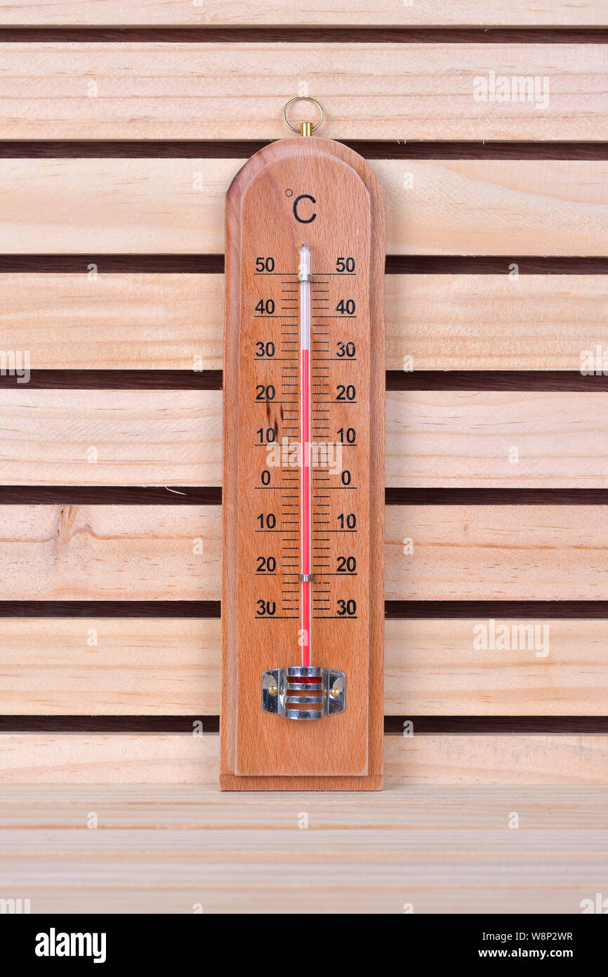Thermometer on wood table hi-res stock photography and images - Alamy