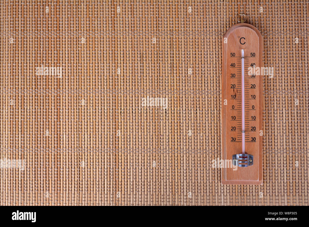 Thermometer on the wood table Stock Photo - Alamy