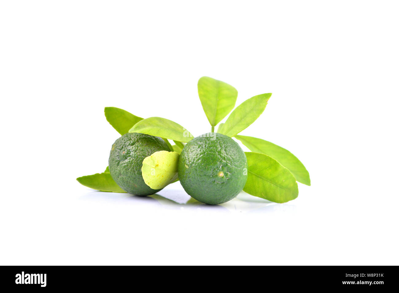 Calamansi on white background Stock Photo - Alamy