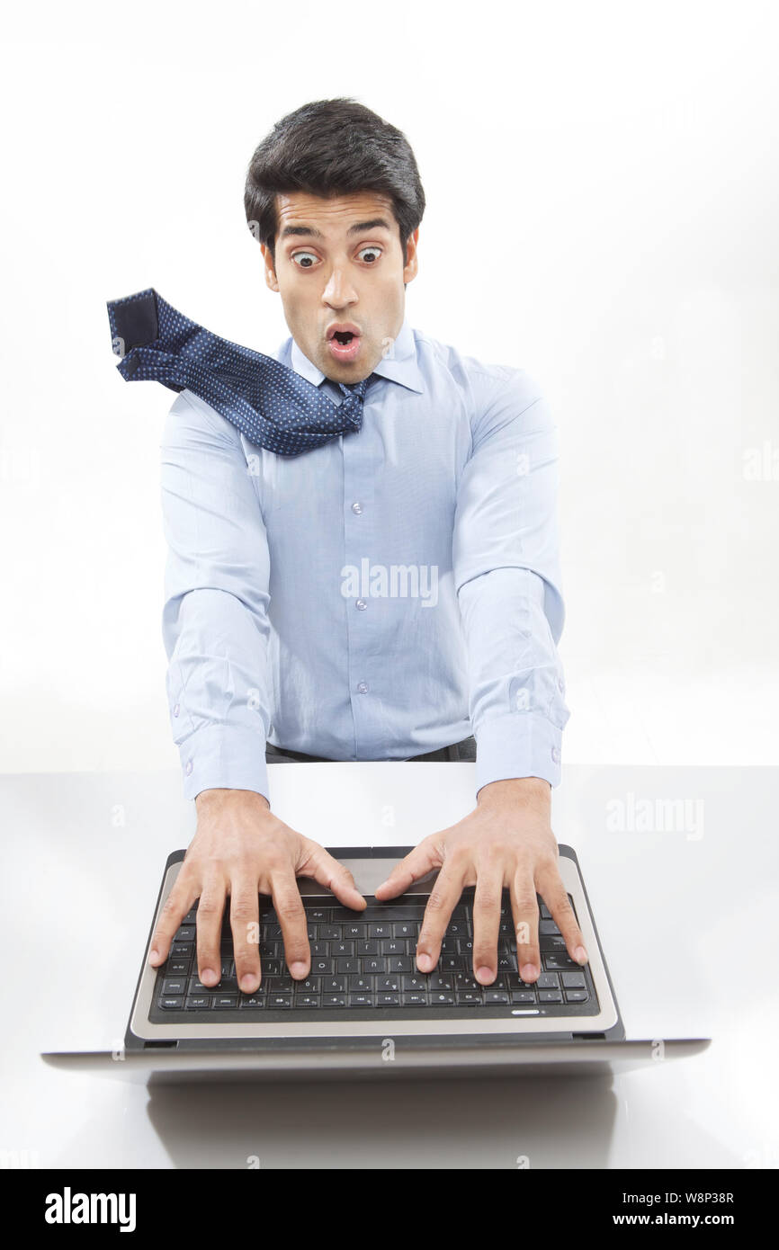 Businessman in total shock Stock Photo - Alamy