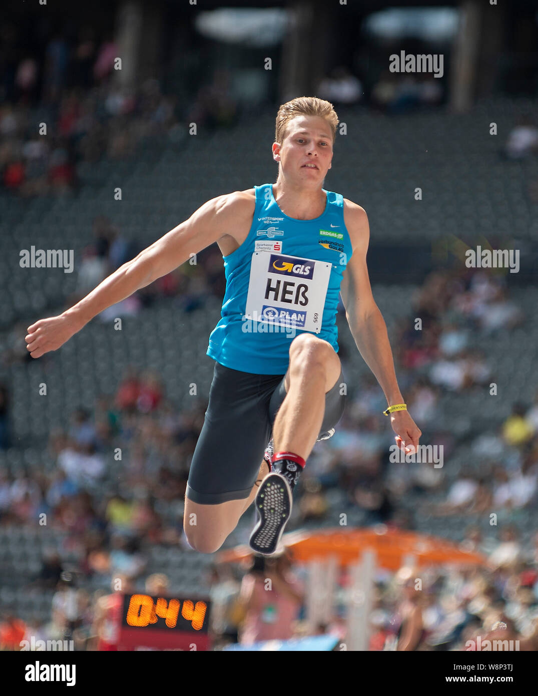 Winner Max HESS (LAC Erdgas Chemnitz) 1st place, action. Final triple ...