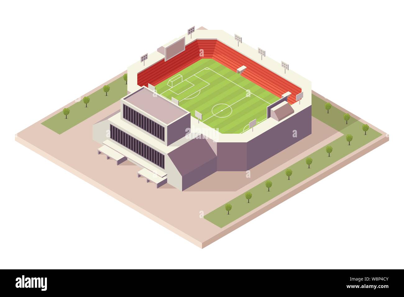 A vector illustration of Isometric Soccer Stadium Stock Vector Image ...