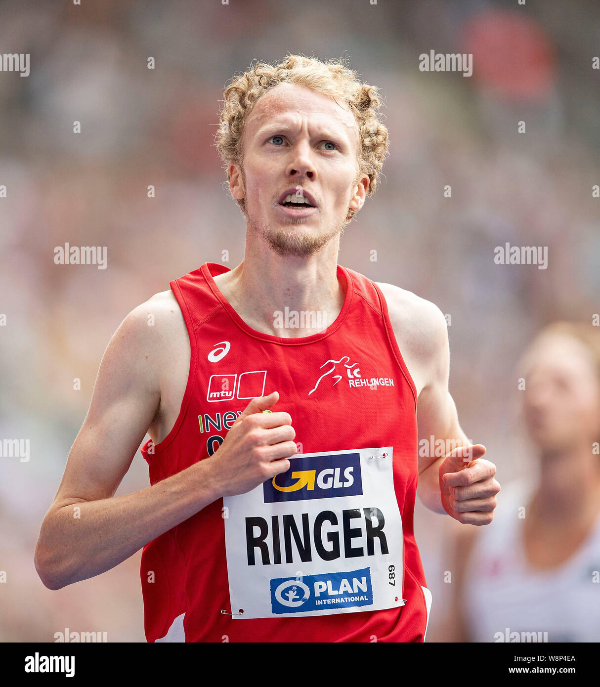 Winner Richard RINGER (LC Rehlingen) 1st place, Final 5000m men's, on ...