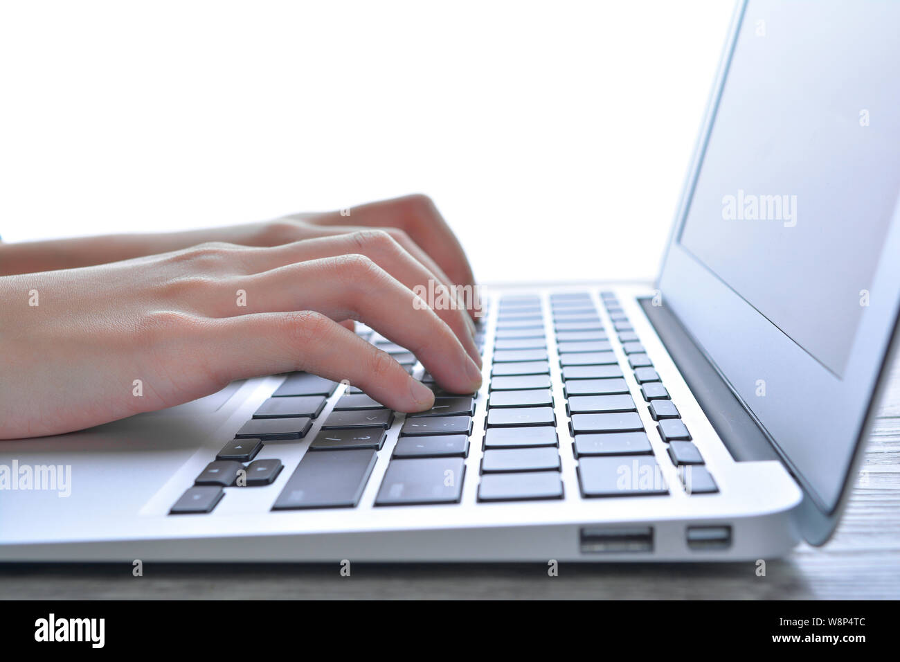 Hand on keyboard, information, connection, communication, and ...