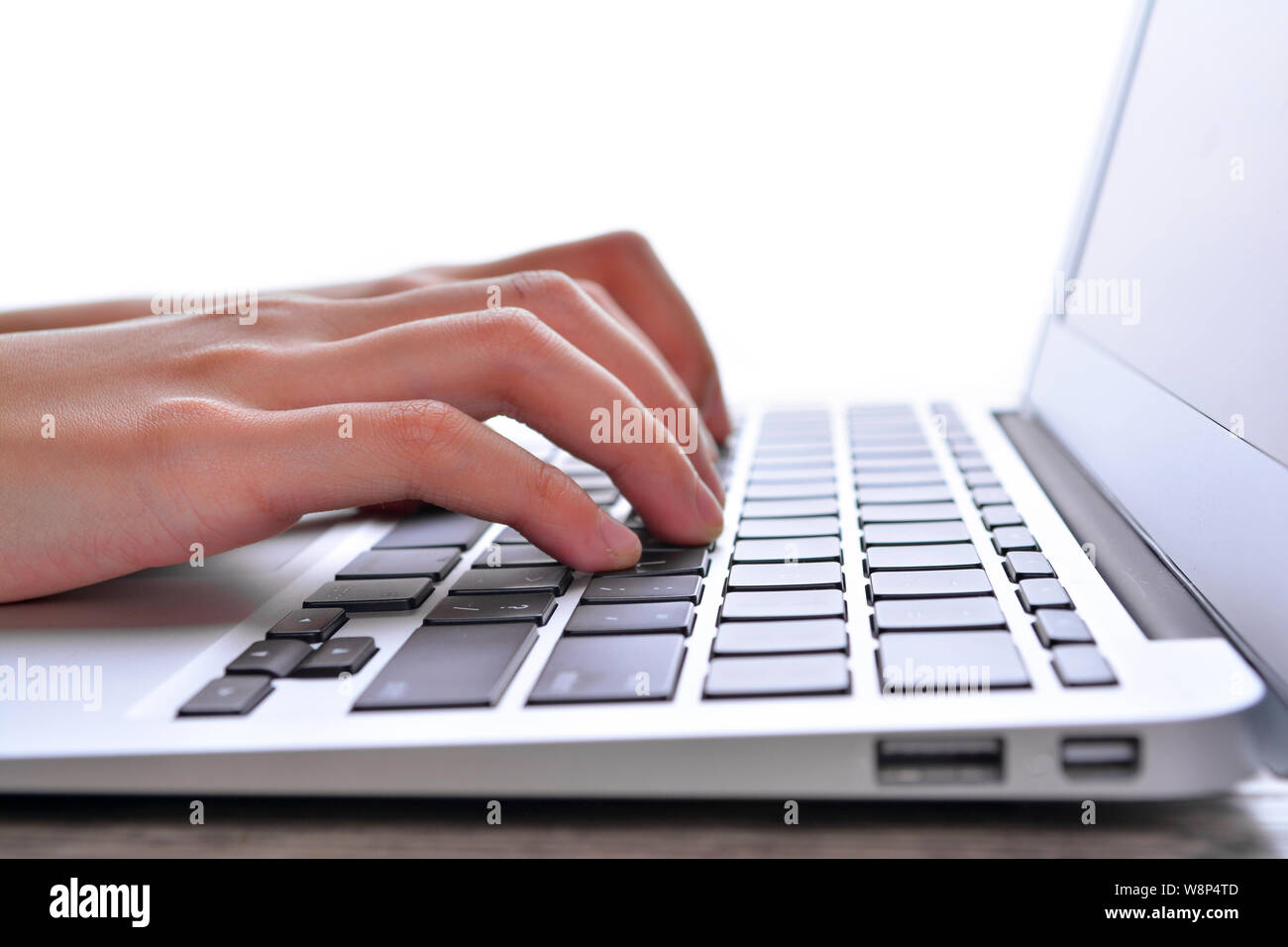 Hand on keyboard, information, connection, communication, and ...